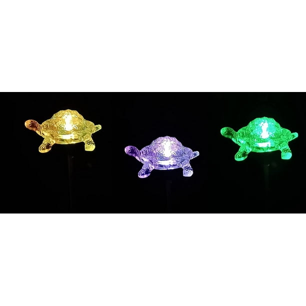 3 PCS Solar Color Changing TURTLE Style Garden Stake Light - Walmart.com