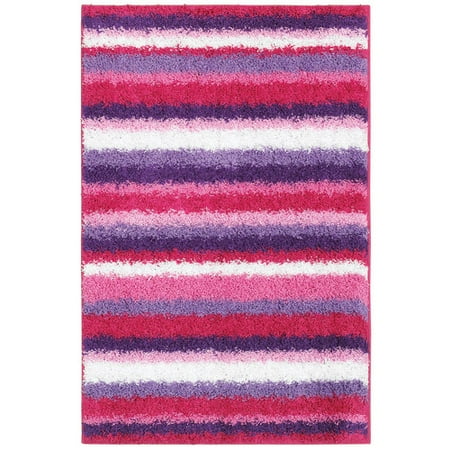 Your Zone Pink Stripe 30x46 Rug - Walmart.com