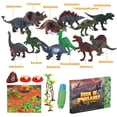 Dino Interactive Sound Book & 12 Large Dinosaur Toys Playset for Kids ...
