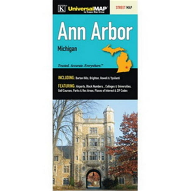 Universal Map 12729 Ann Arbor & Washtenaw County Michigan Fold Map ...