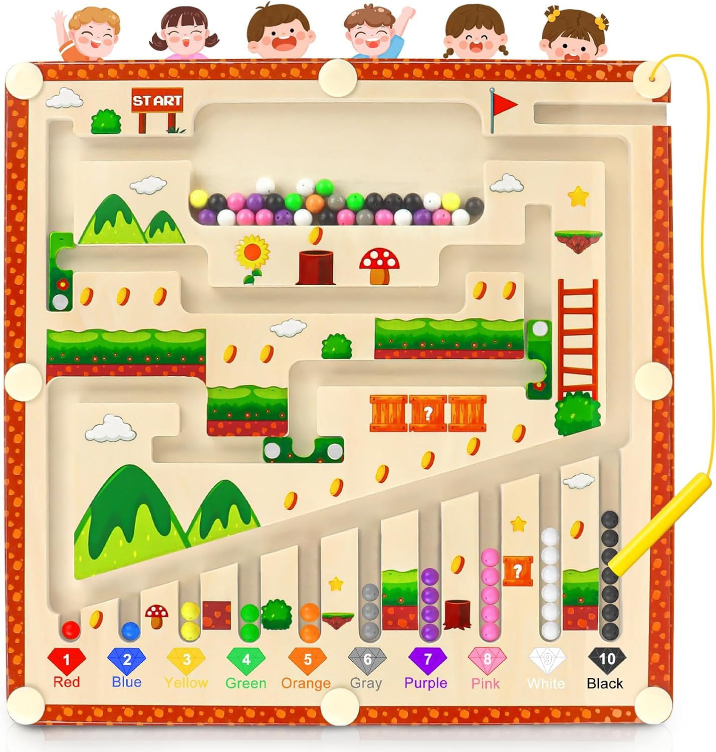 Juego de laberinto de bolas digital con clasificación de colores ...