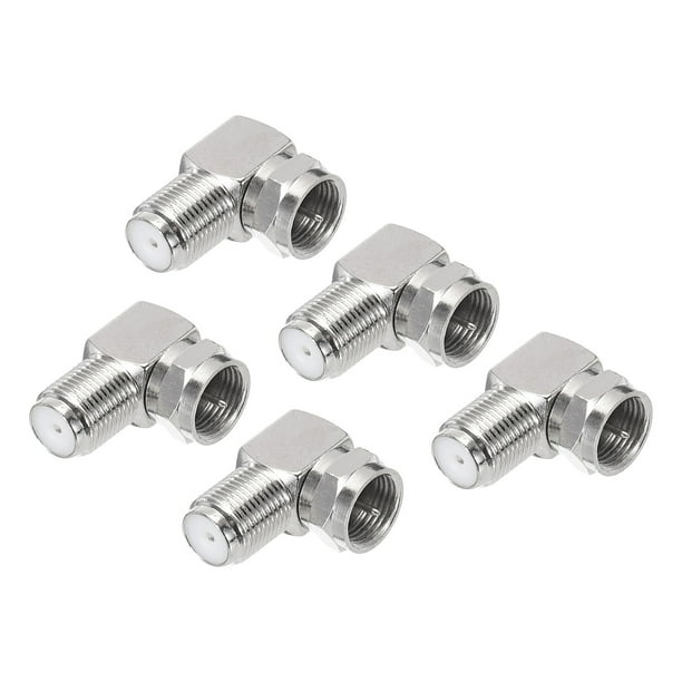 Unique Bargains Right Angle Coaxial Connector F Male to F Female Gold ...