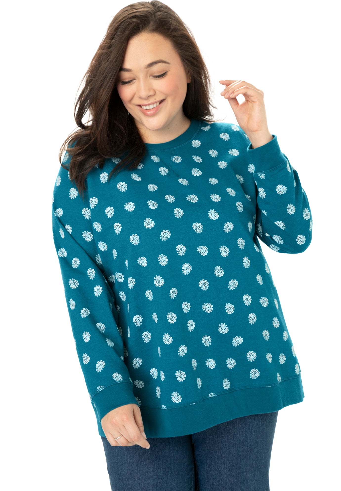 Woman Within Plus Size French Terry Sweatshirt - Walmart.com