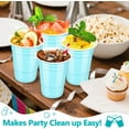 50 Light Blue Plastic Cups, 16 oz Disposable Cups, Drinking Cups For ...