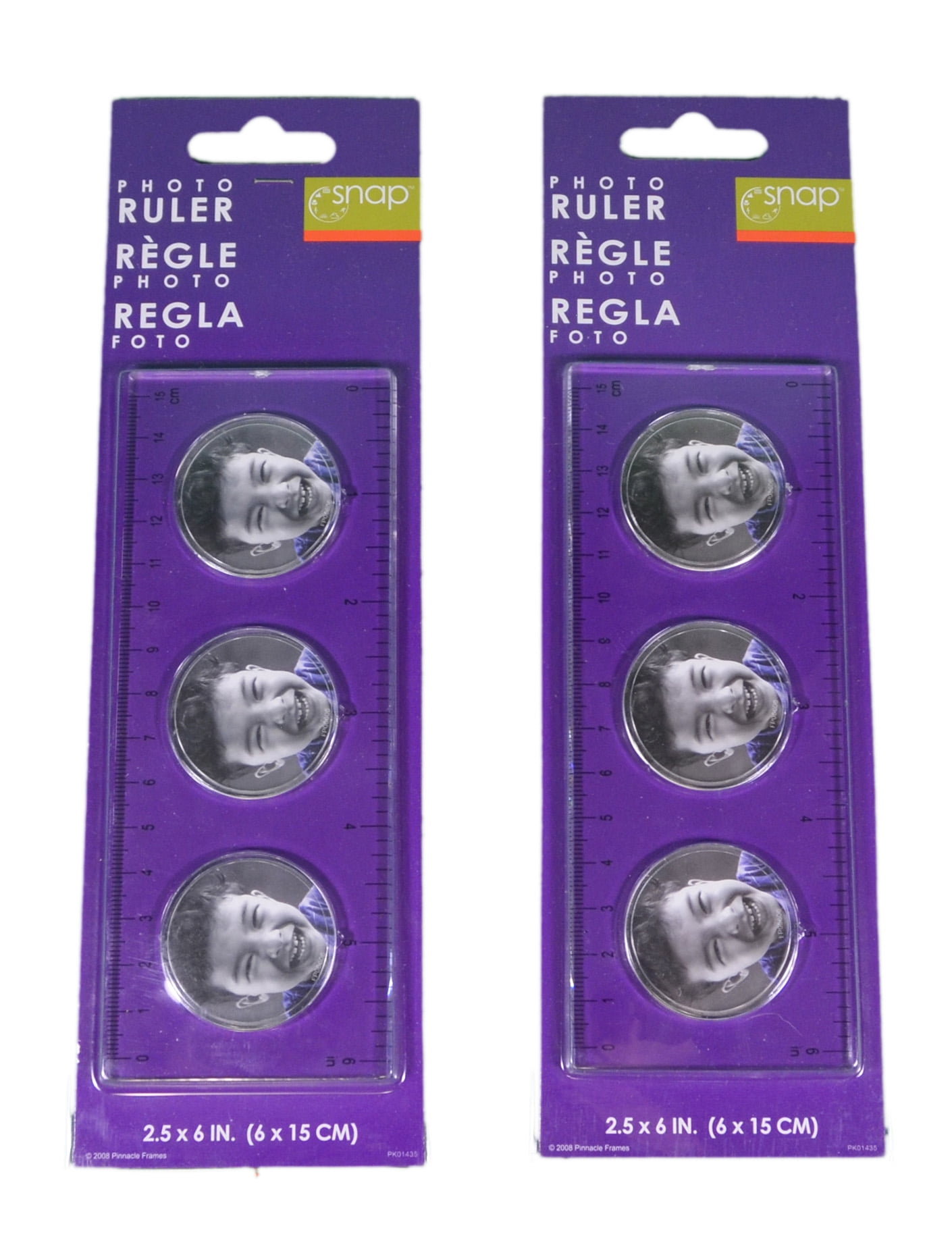 2 Pinnacle 6" Photo Ruler Acrylic Clear Plastic Picture Holder Office ...