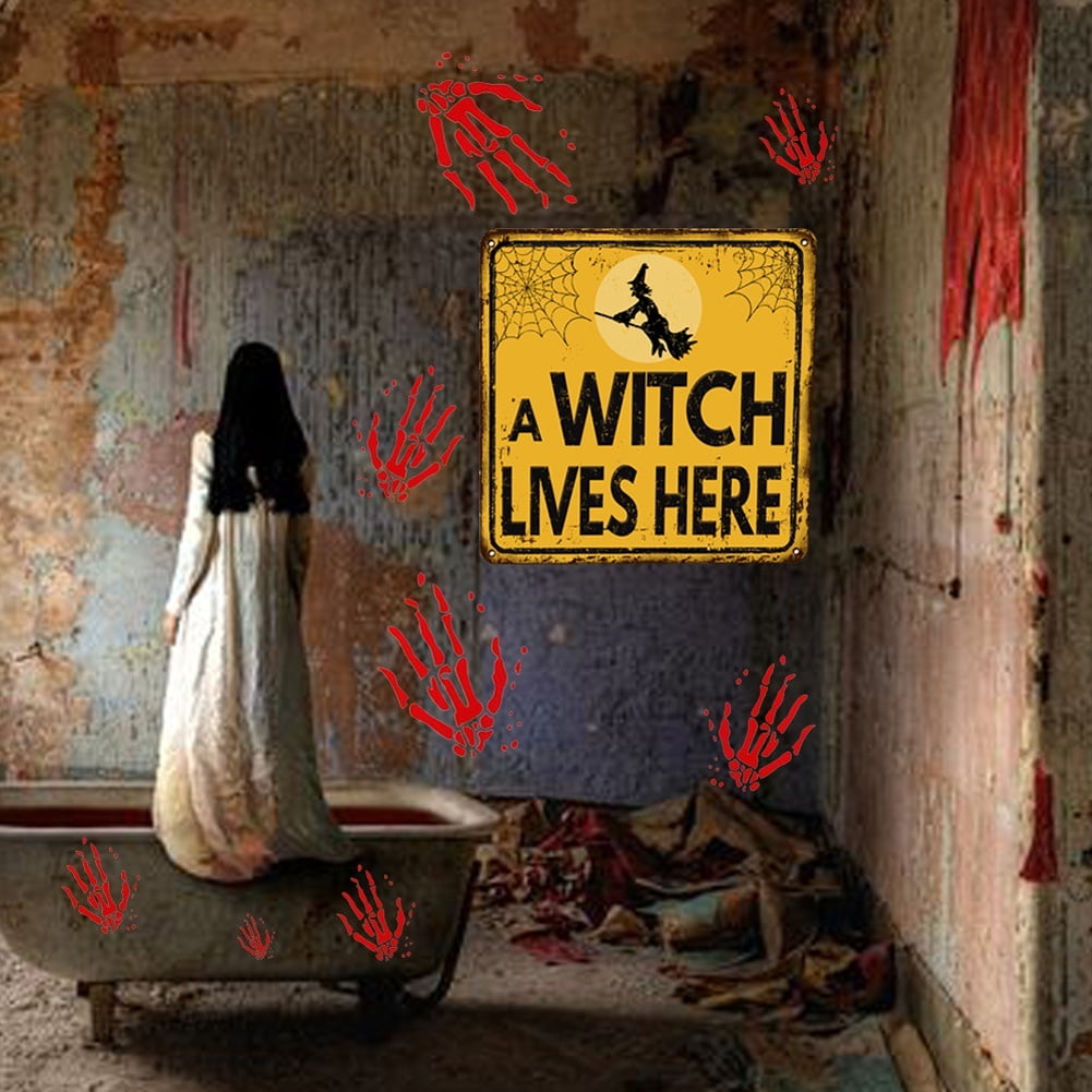 Halloween Warning Sign Stickers Self adhesive Horror Themed Wall halloween-warning-sign-stickers-self-adhesive-horror-themed-wall