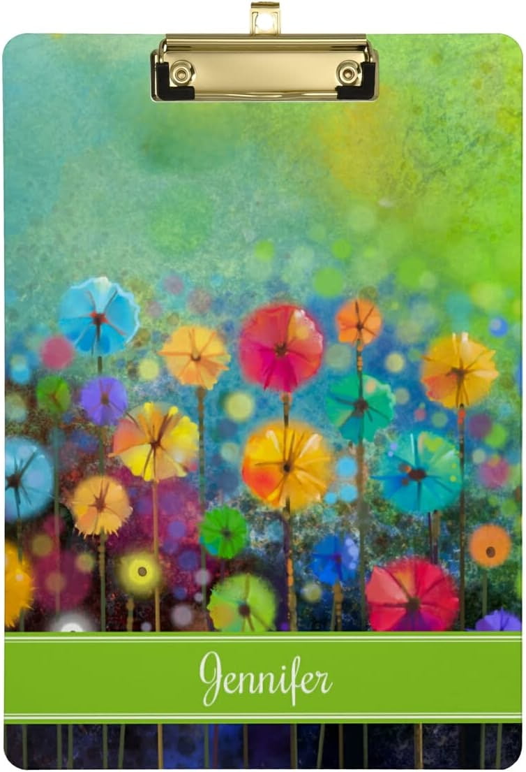 ZHANZZK Spring Flower Clipboard Hardboard Wood Nursing Clip Board and ...