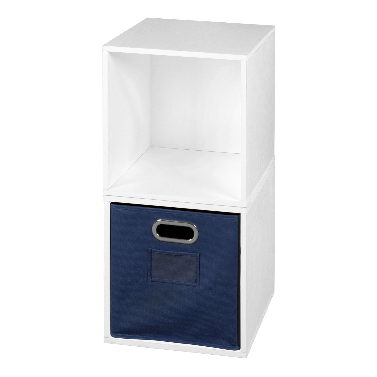 Niche Cubo Storage Set - 2 Cubes and 1 Canvas Bin- White Wood Grain ...