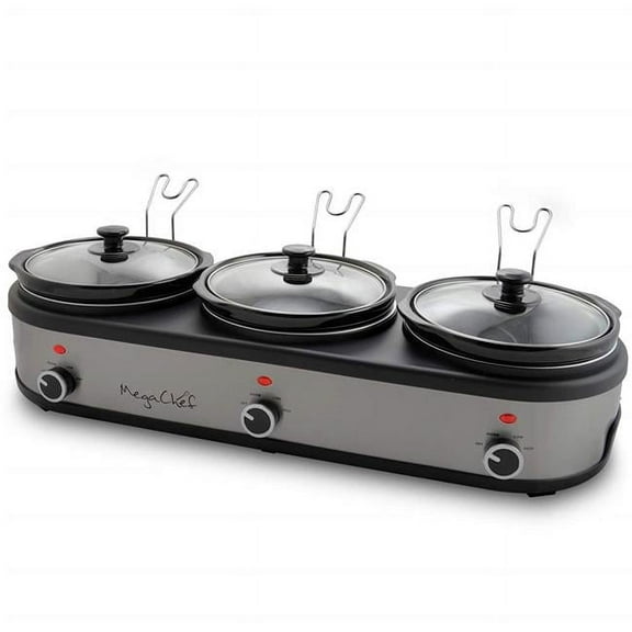 TRU Triple Crock Buffet Slow Cooker with Three Server Warmer Inserts ...