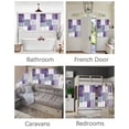 Abstract Geometric Purple Color Block Short Blackout Curtains 45 Inch ...