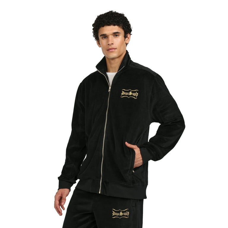 Dogg Supply Men's & Big Men's Velour Jacket with Pockets Dogg Supply Men's & Big Men's Velour Jacket with Pockets