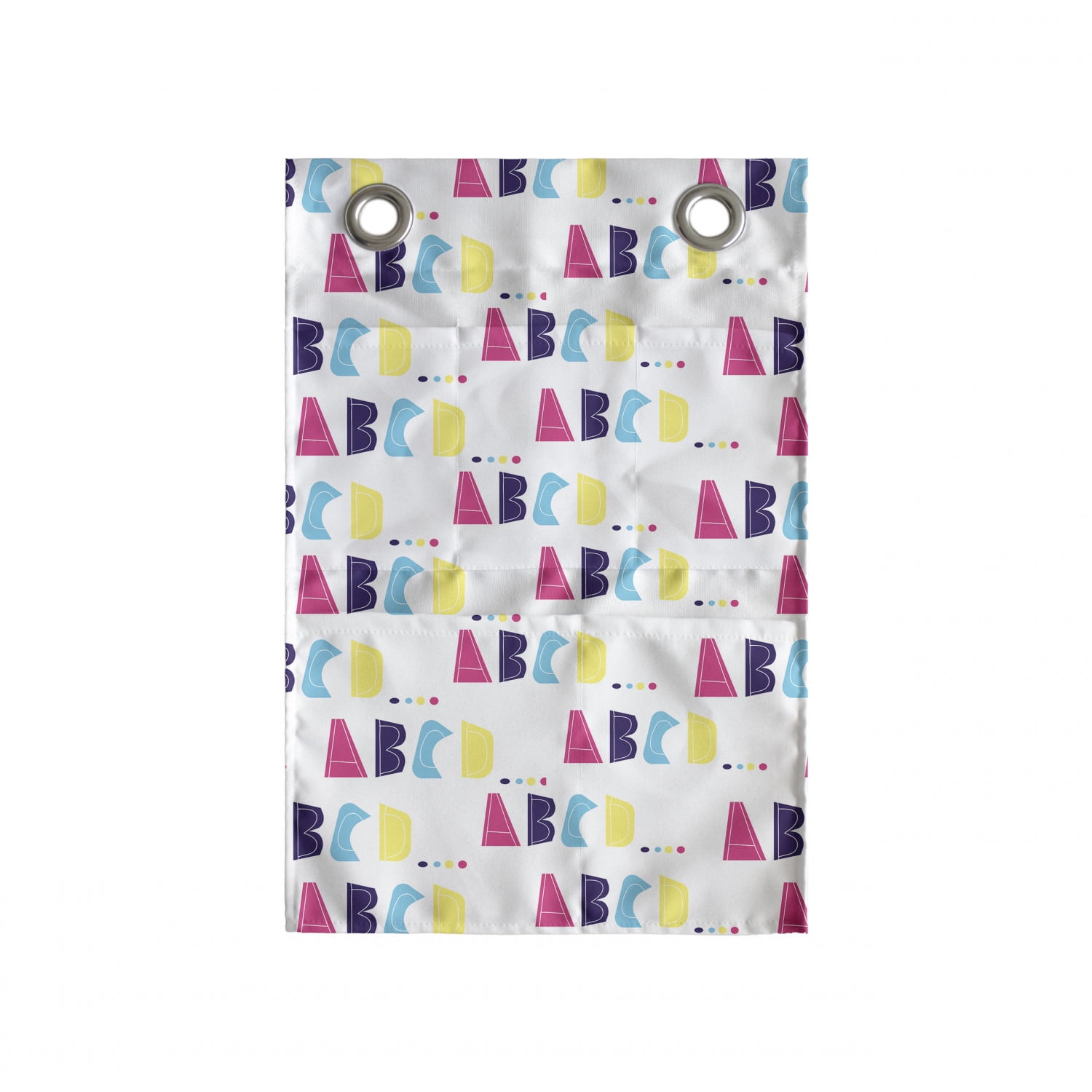 Alphabet Hanging Pocket Organizer, Neon Colors with A B C D Letters ...