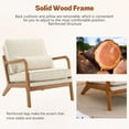 Comfortable Accent Chair, Linen Lounge, Solid Wood Frame, Easy Assembly, Beige - Walmart.com