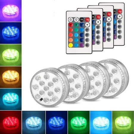 Submersible LED Lights Remote Control, Color Changing Waterproof LED ...