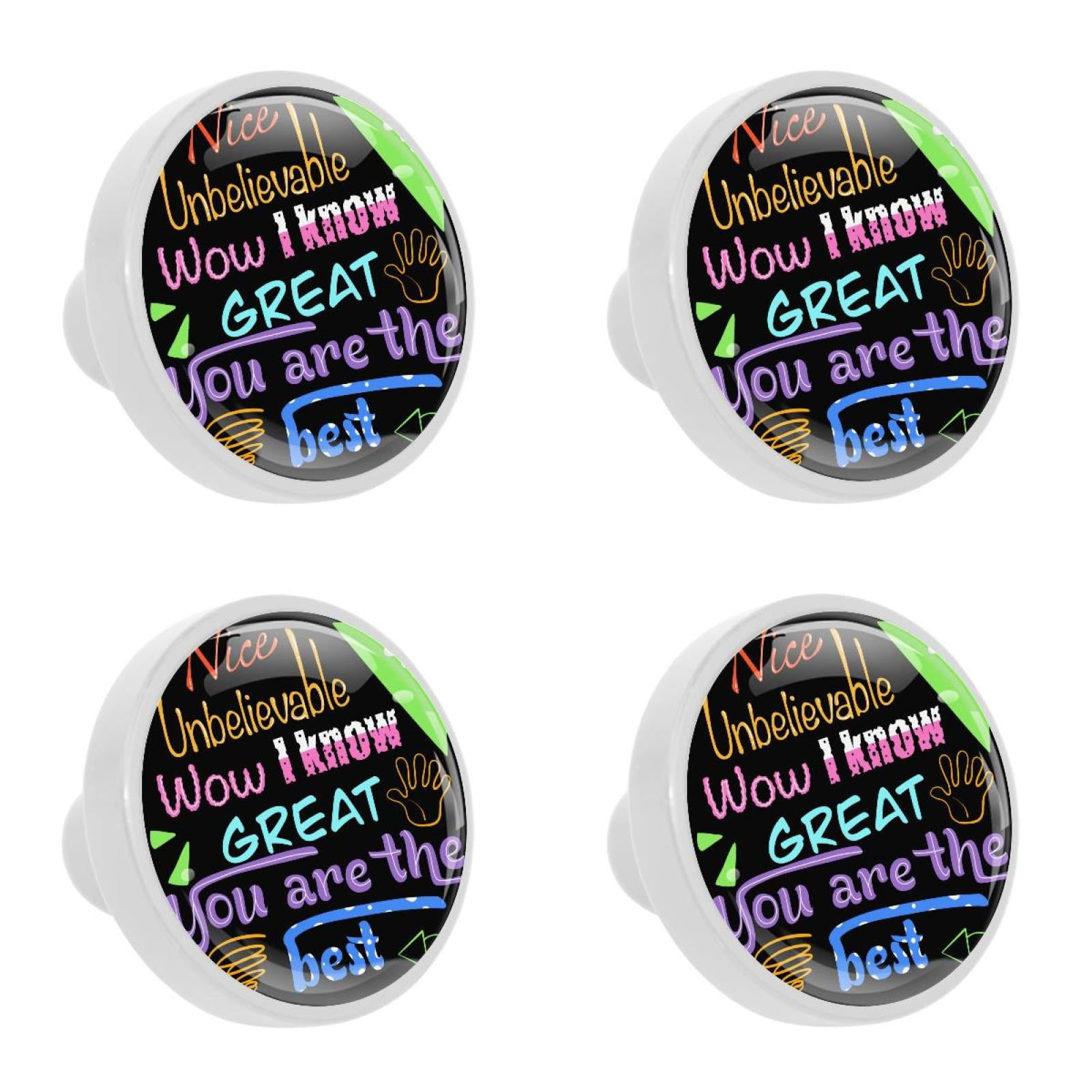 4 Pcs Letter Knobs for Kitchen Cabinet Cupboard Dresser Bookcase Drawer ...