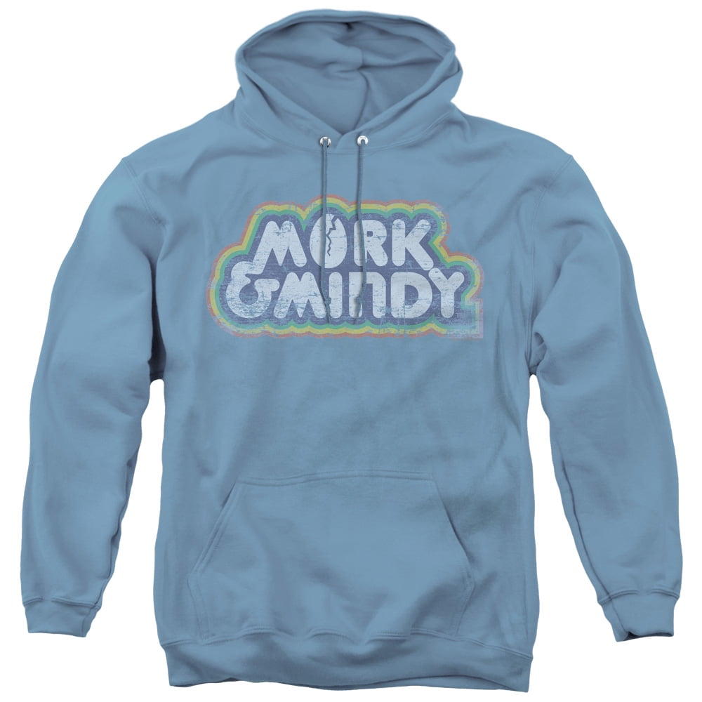 Mork & Mindy Distressed Mork Logo Adult Pullover Hoodie Sweatshirt ...