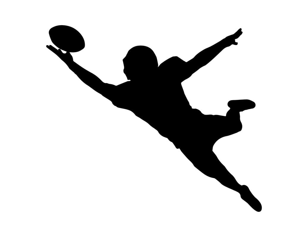 ND109 Football Player Diving One Handed Catch Decal Sticker | 5.5 ...