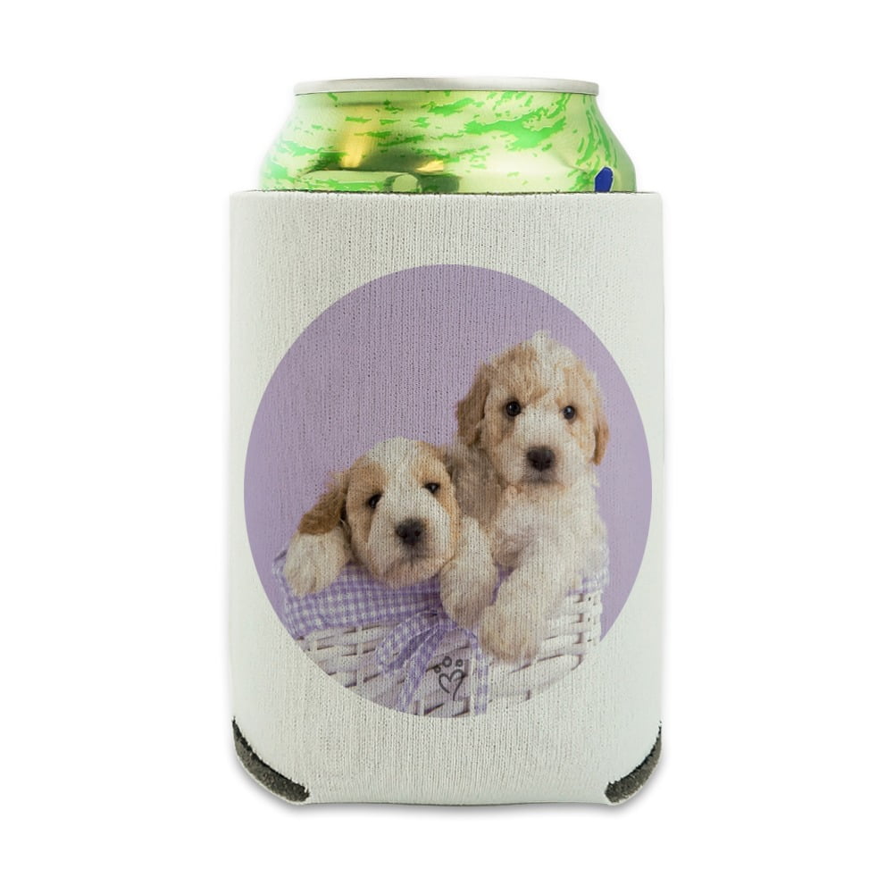 Spoodle Cockapoo Puppies Dogs Wicker Basket Can Cooler - Drink Sleeve ...