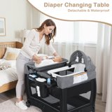 AILEEKISS 3-in-1 Nursery Center, Foldable Baby Playard with Changing ...