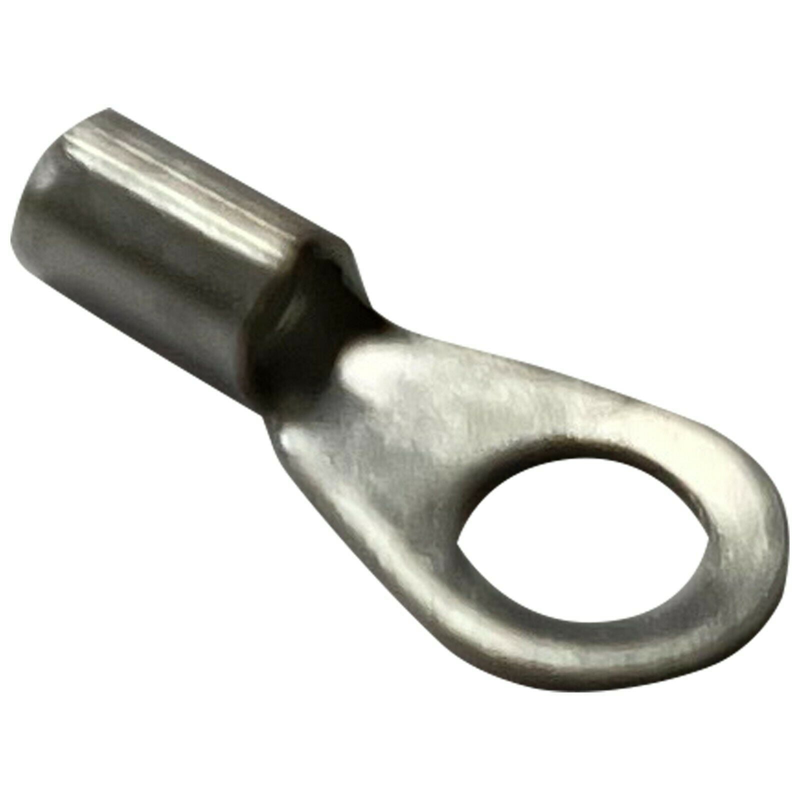 (100) Non-Insulated 16-14 AWG Gauge Ring Connector #10 Stud Electrical Wire Terminal - USA ...