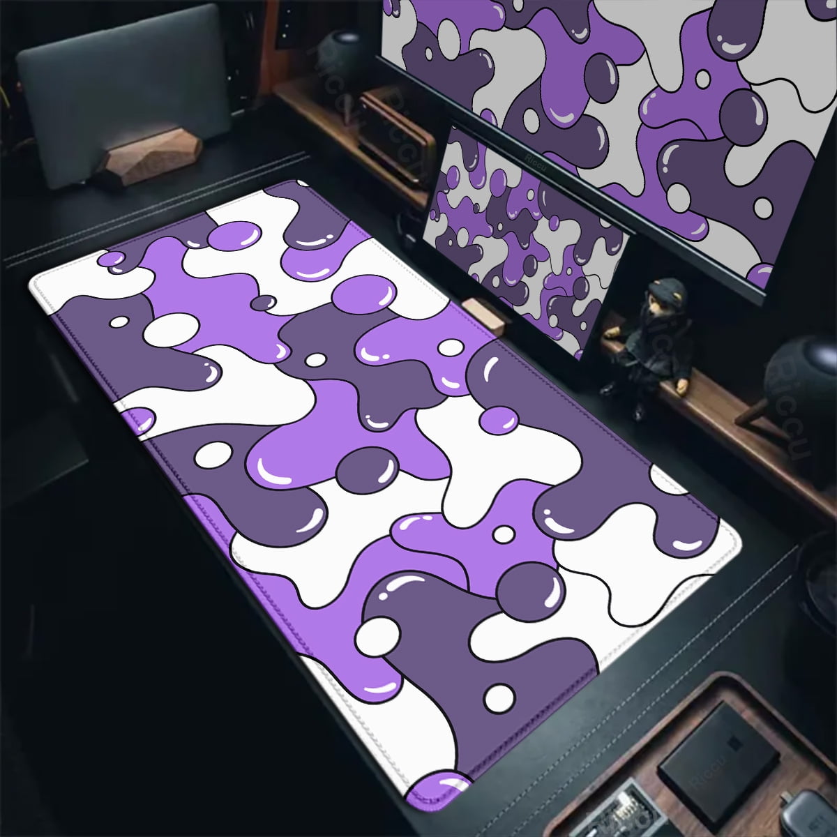 Gaming Mocome Pad Large Size Table Pad Blue & White Strata Liquid ...