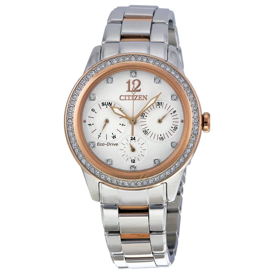 Citizen Women's Eco-Drive Two-Tone Crystal Watch FD2016-51A - Walmart.com