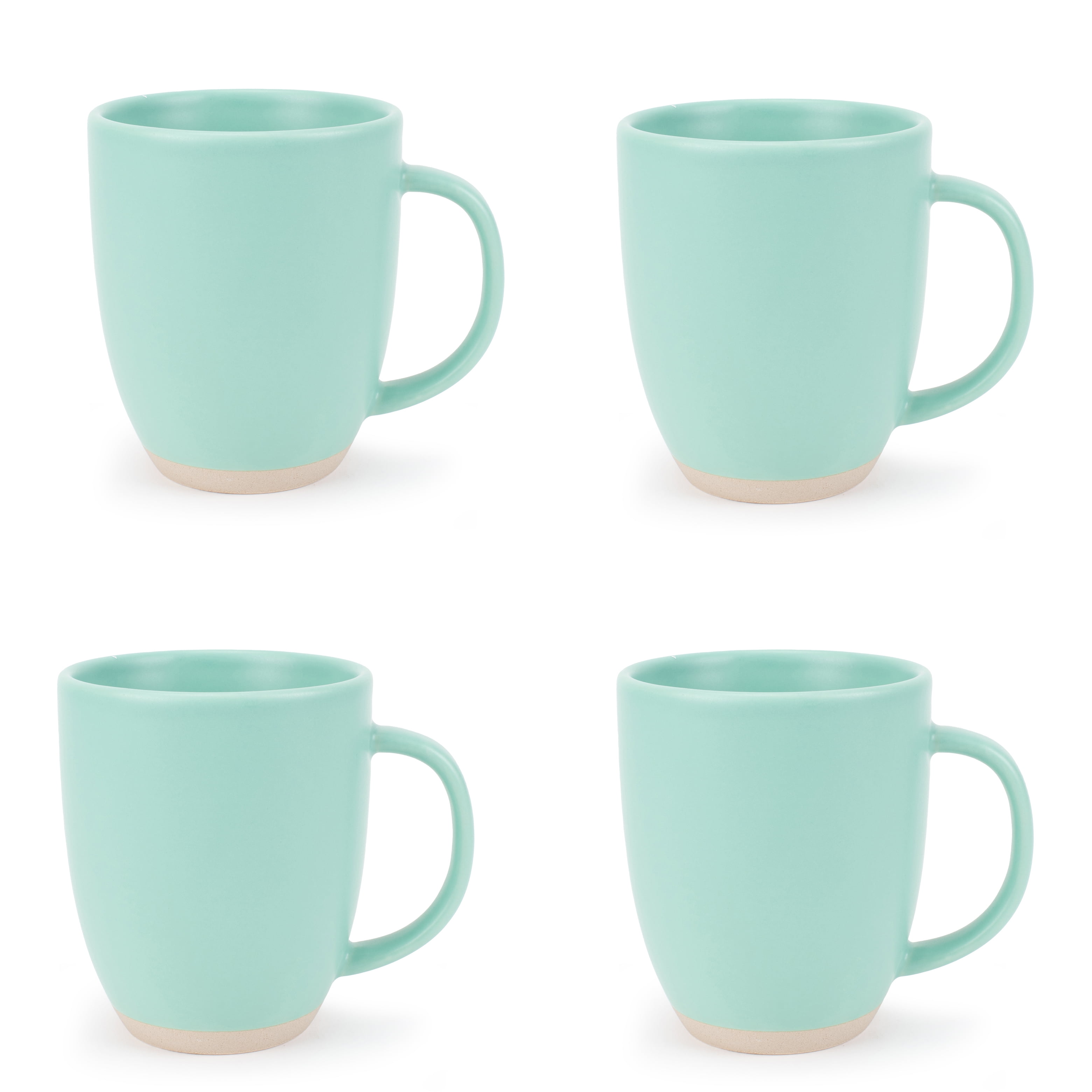 Elanze Designs Raw Clay Bottom Mint Green 13 ounce Ceramic Coffee Mugs ...