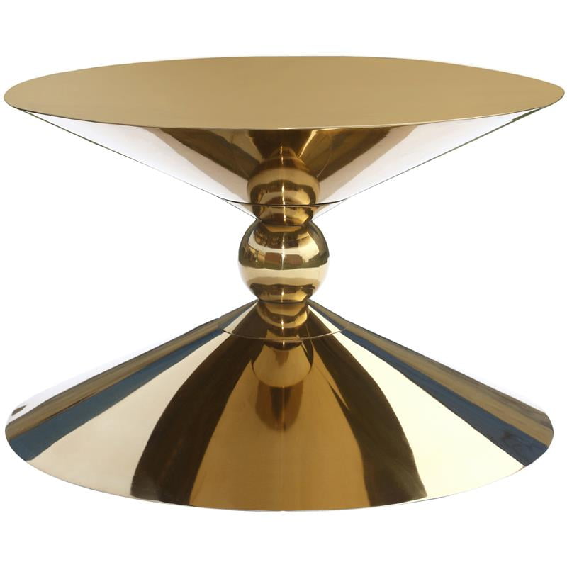 Meridian Furniture Malia Gold Metal Hourglass Shaped Coffee Table ...