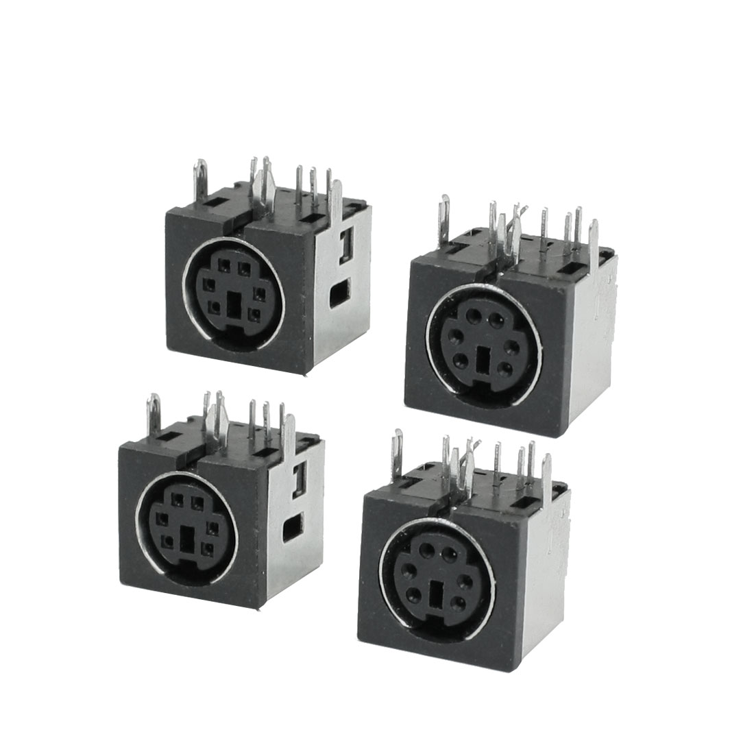 4 Pcs PCB Mount Female DIN 6 Pin S-video Sockets Connectors - Walmart.com