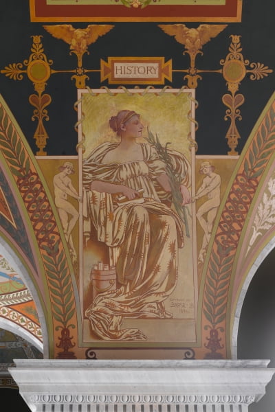 Print: Library of Congress, Mural Depicting History In The Literature ...