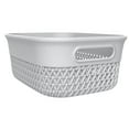 Mainstays Woven Plastic Storage Basket - White 4-Quart Wicker Design ...