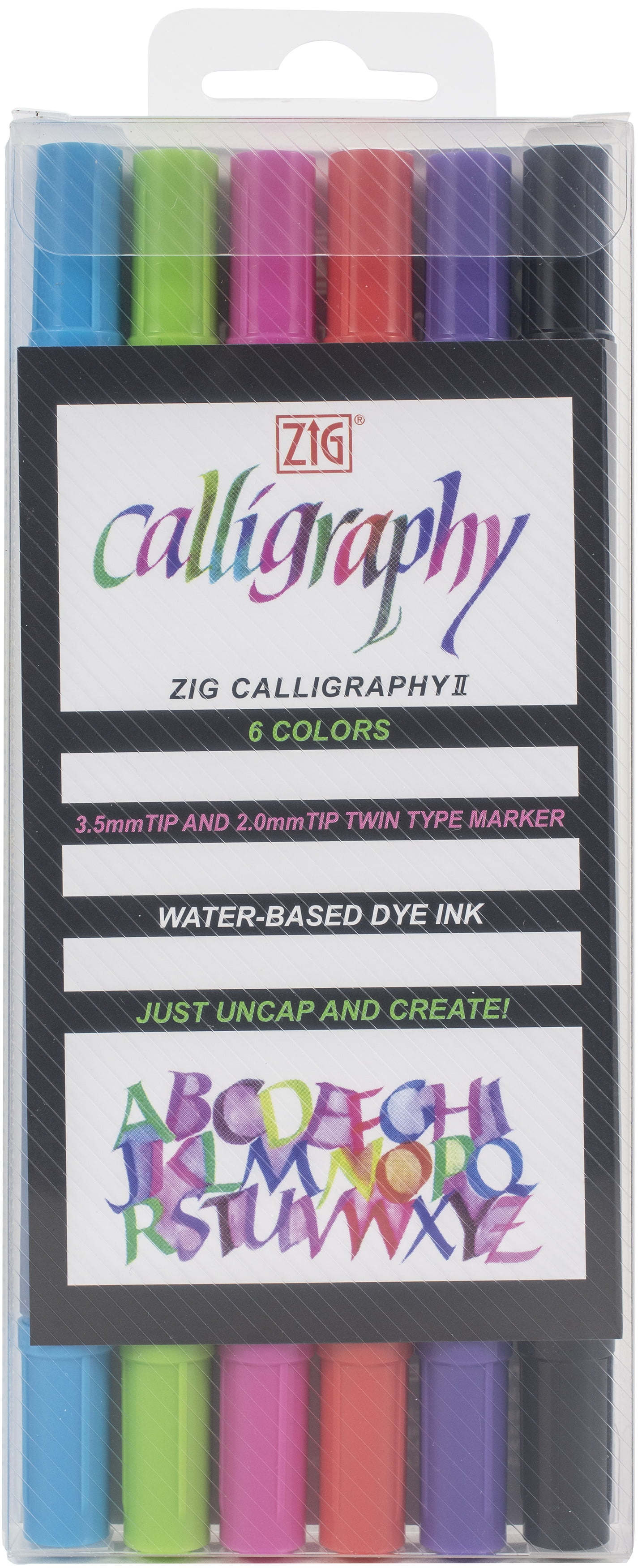 ZIG Memory System Calligraphy Dual-Tip Markers 6/Pkg-TC31006V | Walmart ...