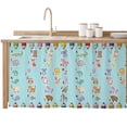 Blue Letter Animals Cabinet Curtains 28" W x 51" L Colored Pencils Dag ...