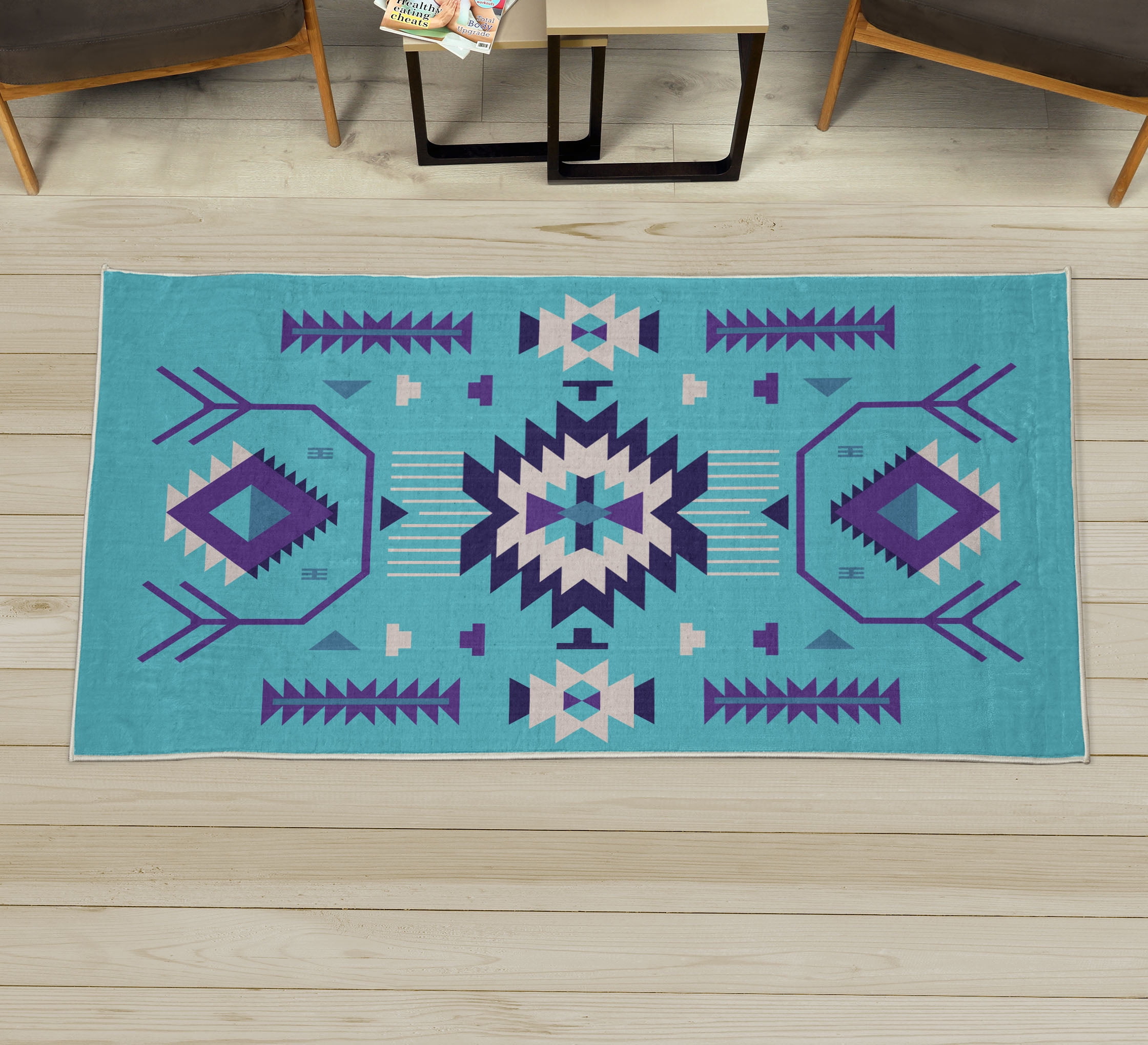 Southwestern Decorative Rug, Ethnic Illustration of a Zigzags Design ...