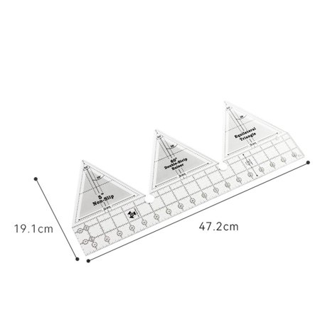 pitrice 90 Degree Double Strip Ruler Quilting Template Ruler 18inch DIY ...