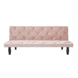 Aukfa Velvet Futon Convertible Sofa for Home Office, Tufted Back, Space ...