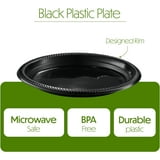 PREMIUM PLASTICPRO 9‚Äù Black Plastic Dinner & Luncheon Plates, Heavy ...