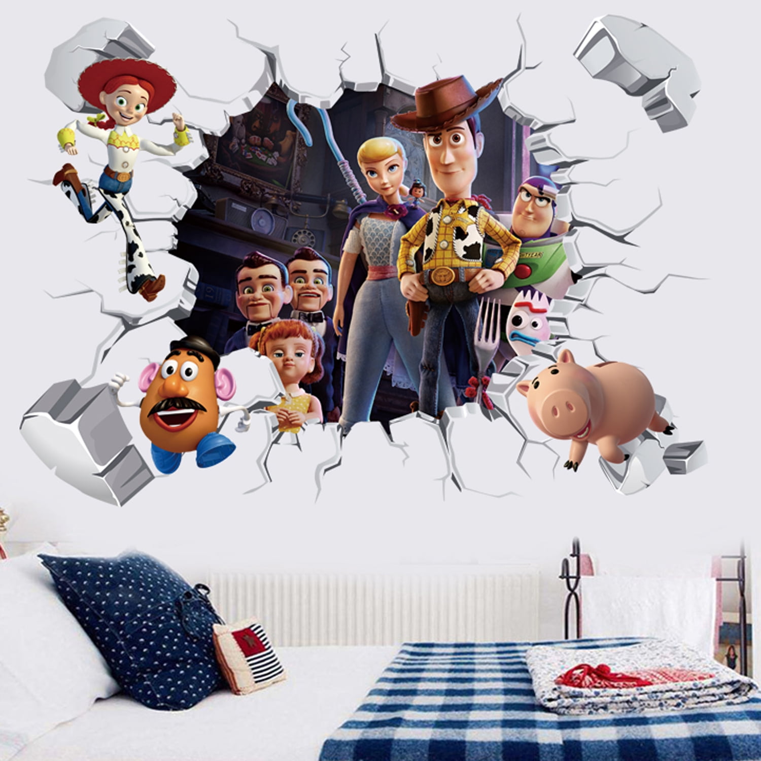3D Wall Stickers Toy Story Cartoon Kids Toy Story Wall Decals Peel and ...