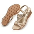SHIBEVER Wedge Sandal for Women Summer Casual Boho Sandals Flower ...