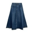 Fsqjgq Women's Casual High Waist Denim Skirt Plus Size Packaged A-Line ...