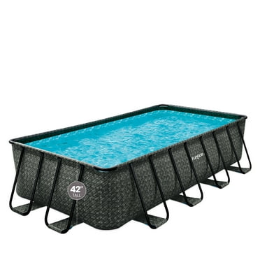 Funsicle 14 ft Oasis Round Above Ground Metal Frame Swimming Pool ...