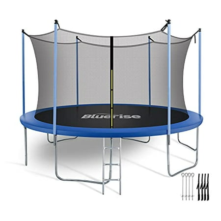 BLUERISE Trampoline 8FT Toddler Trampoline with Enclosure Net Easy to ...
