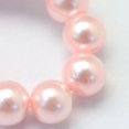 20Strand Baking Paint Pearlized Glass Pearl Round Bead Strands Pink 6 ...