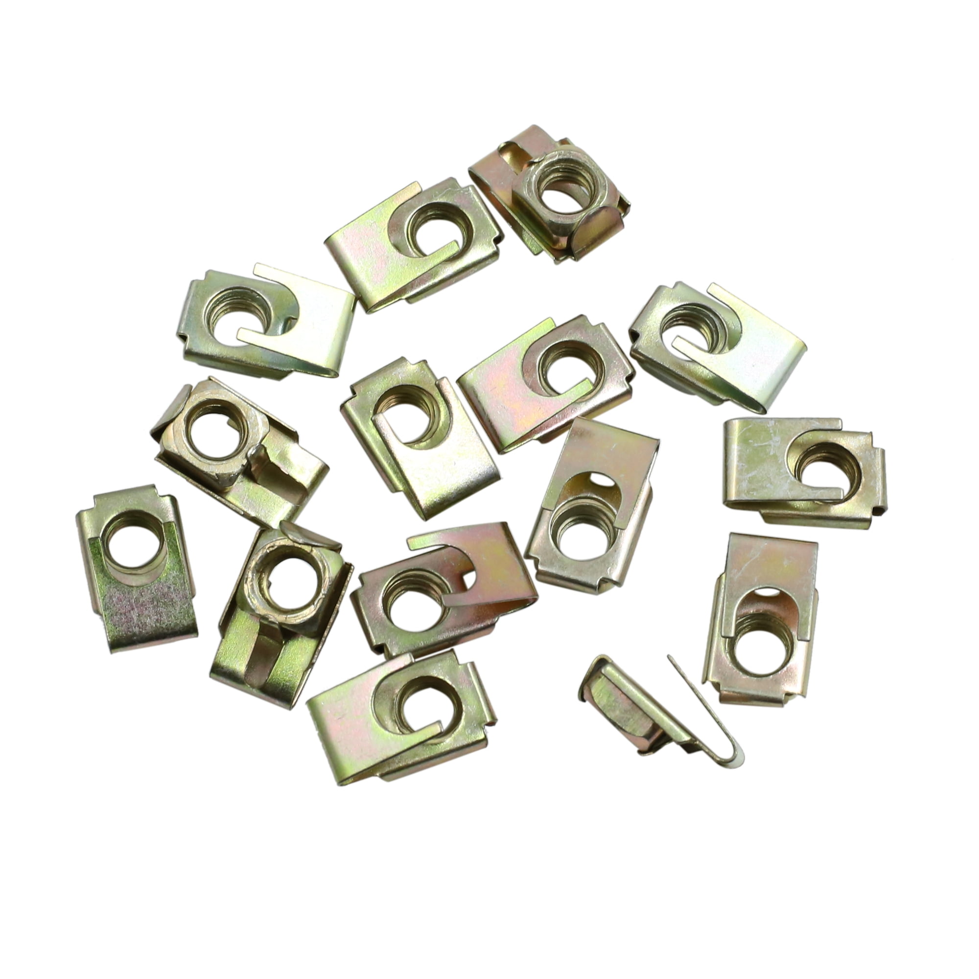 15pcs 23x14 3mm Car Spring U Type Metal Clips Bumper Panel Screw