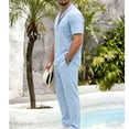 Bpyeka Men's Button Down Collar Vacation Matching Set, Short Sleeve ...