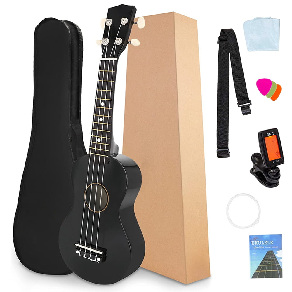 21inch Soprano Ukulele Starter Bundle Kit with Nylon Gig Bag,Strap ...