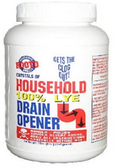 Rooto 1030 1 LB Container Of No. 4 100% Lye Crystal Household Drain ...