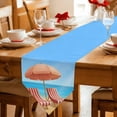Coastal Beach Table Runner Linen Burlap Table Runner 72 Inches Long ...