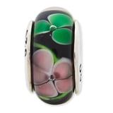 Reflection Beads Sterling Silver Reflections Black/Red Hand-blown Glass ...