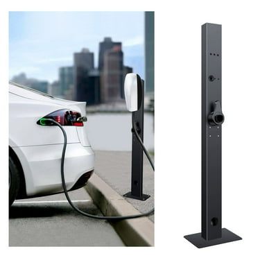 VIVO Black Electric Vehicle Charging Station Stand with Weather ...